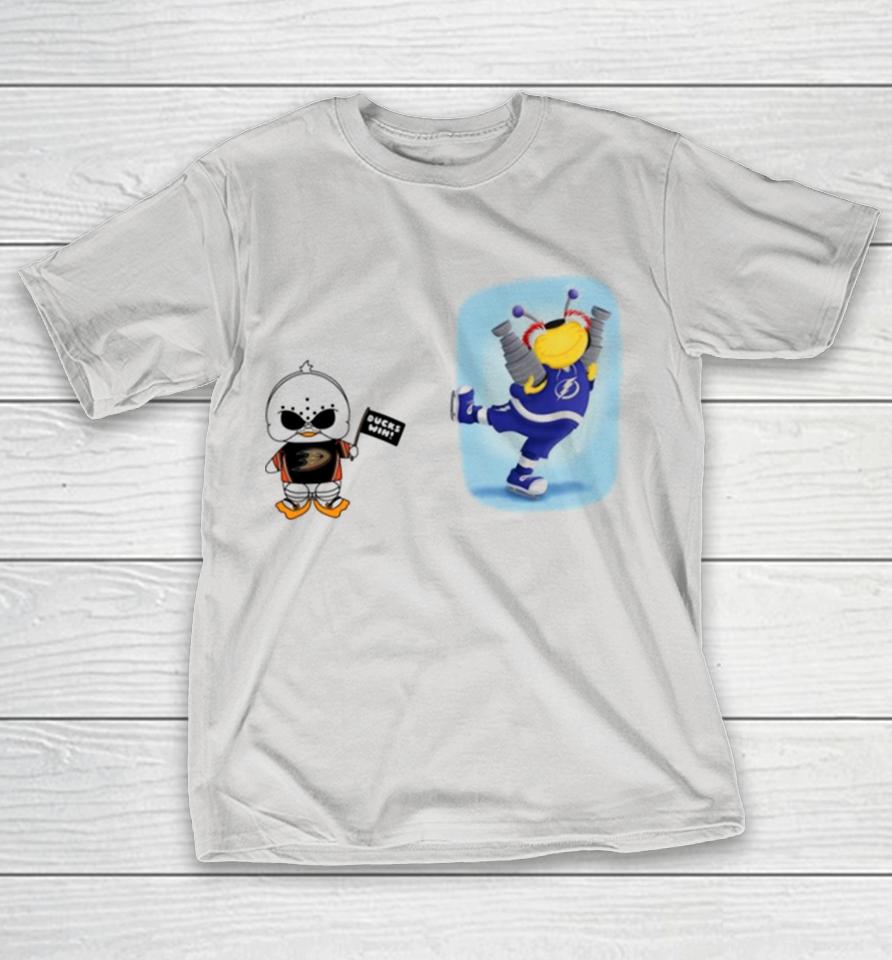 Anaheim Ducks VS Tampa Bay Lightning NHL 2024 mascot cartoon hockey ...